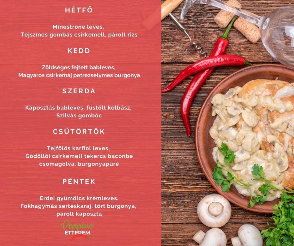 Menu at Peppino Étterem & Pizzeria, Eger