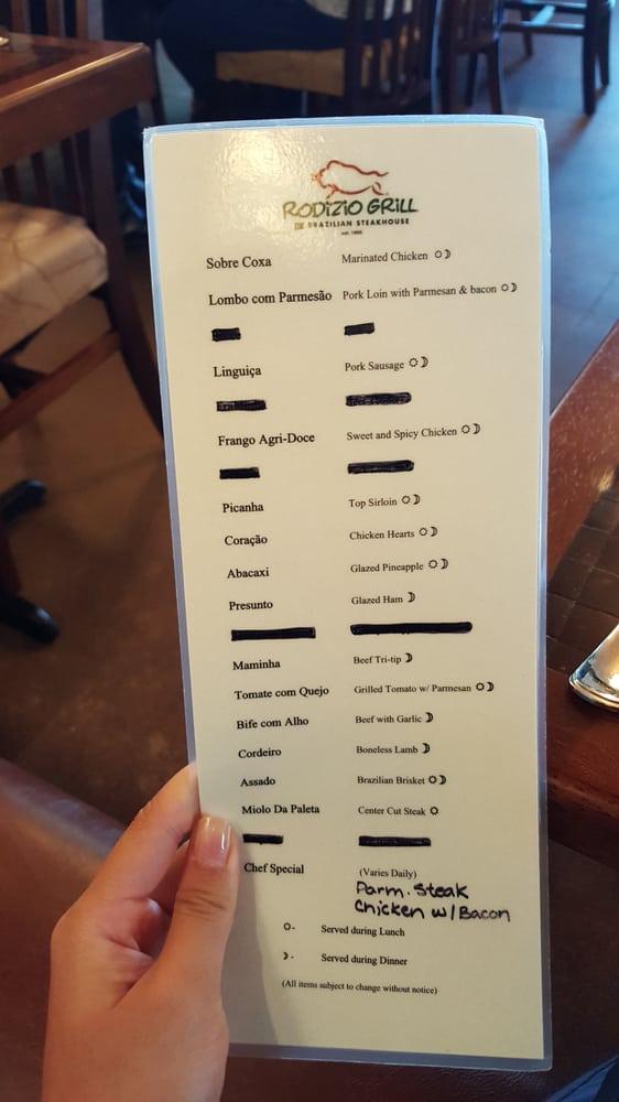 Menu at Rodizio Grill Brazilian Steakhouse Maple Grove, Maple Grove