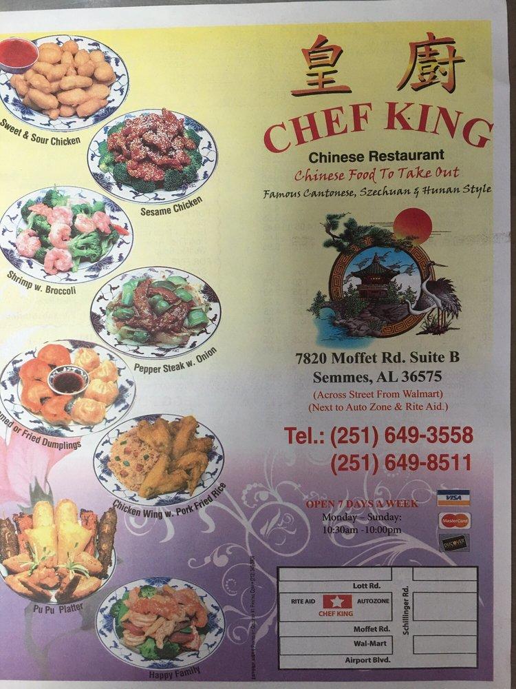 Menu at Chef King II restaurant, Semmes