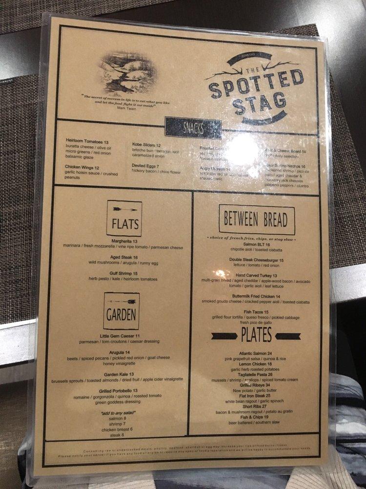 Menu at The Spotted Stag pub & bar, Deerfield Beach
