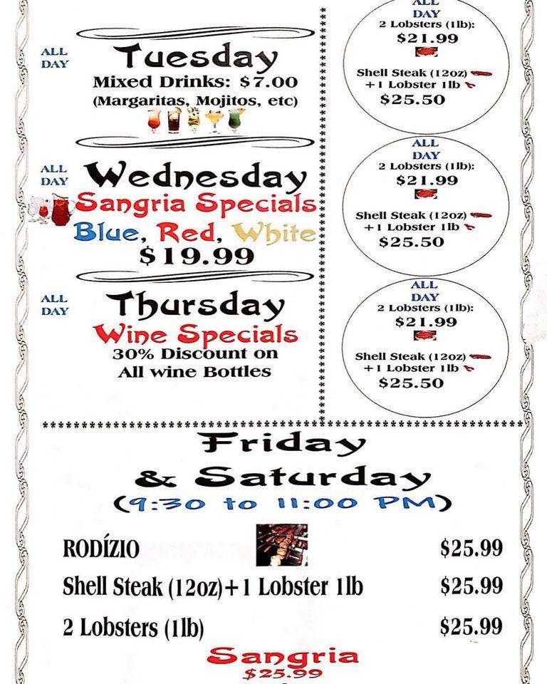 Menu at Fernandes Steakhouse 3, Sayreville