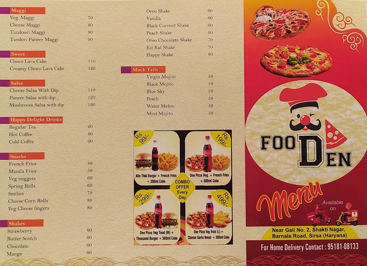 Menu at Food Den, Sirsa, Mansa Rd