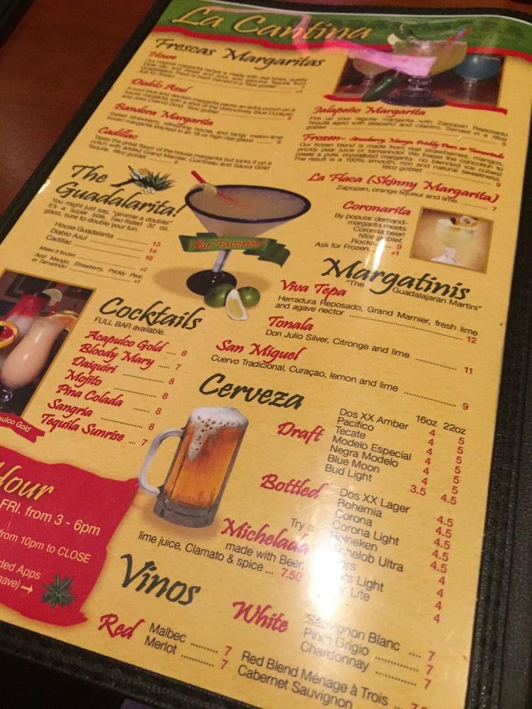 Menu at Guadalajara Original Grill pub & bar, Tucson, E Prince Rd