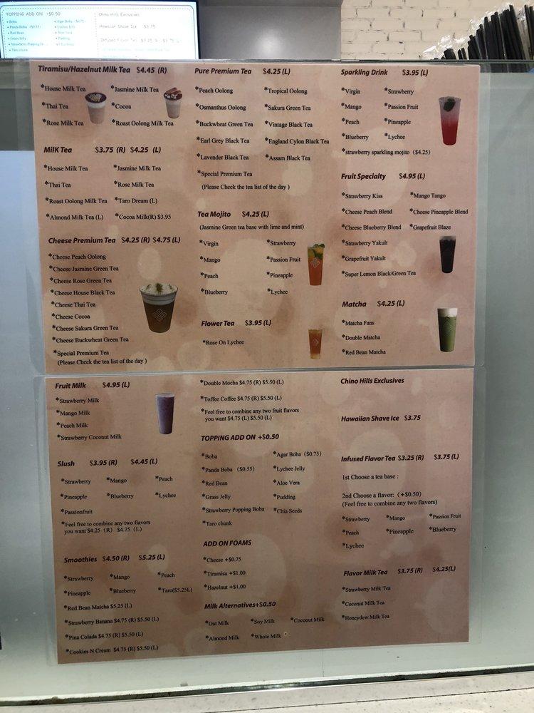 Menu at Proleće Tea pub & bar, Chino Hills, City Center Dr