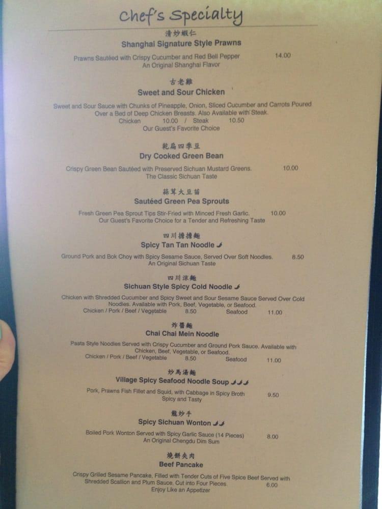 Menu at Sichuan House restaurant, Walnut Creek