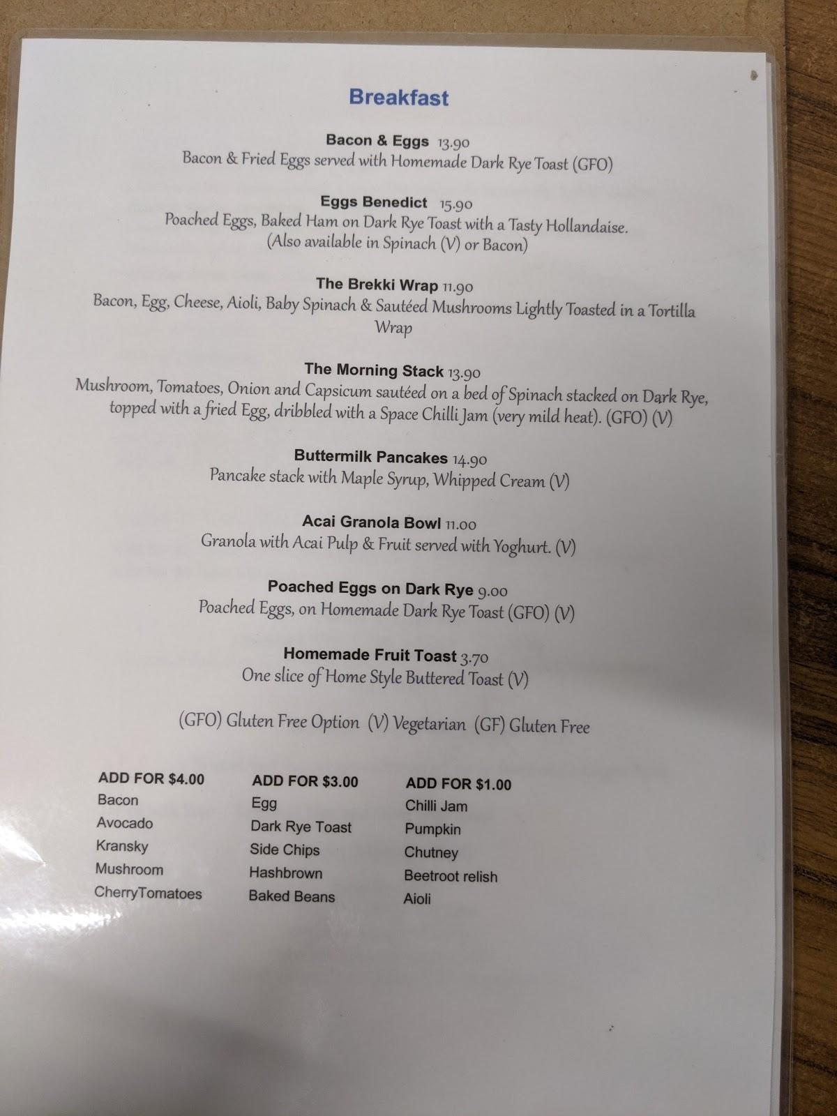 Menu at The Girls' Coffee Bar, Marburg