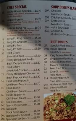 Menu at Lucky 6 Takeaway fast food, Doncaster