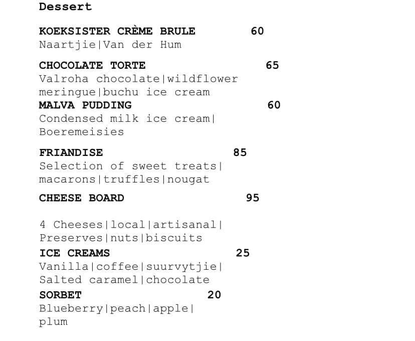 Menu at 22 Church Street Restaurant Montagu, Montagu