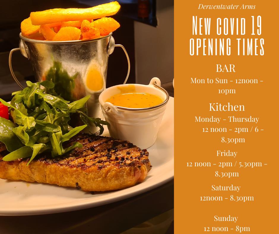 Menu at Derwentwater Arms restaurant, Calver