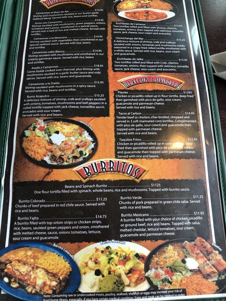 Menu at El Ixtapa Restaurant, Medical Lake, 123 S Lefevre St