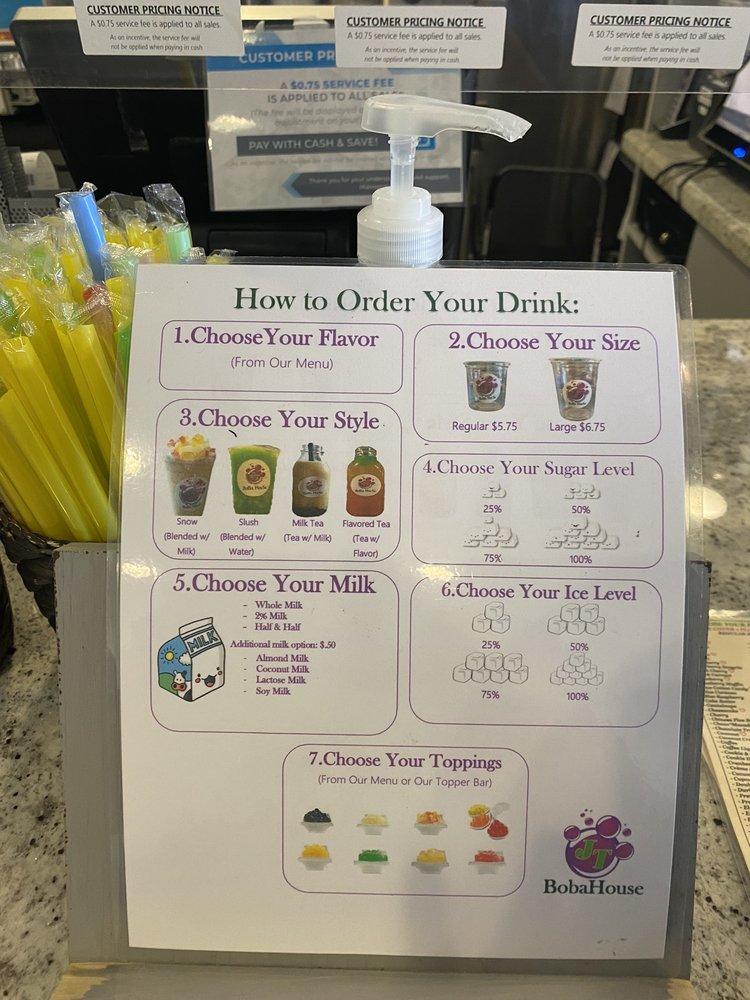 Menu at JT Boba House cafe, Buckeye