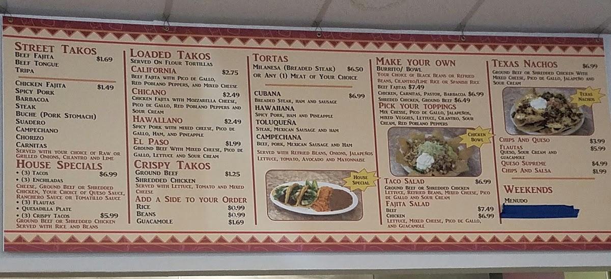 Menu at Mr. Tako restaurant, McKinney