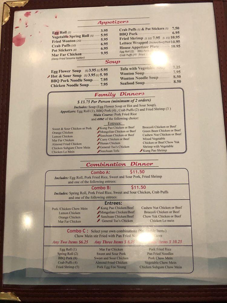 Menu at Golden palace at battle ground restaurant, Battle Ground