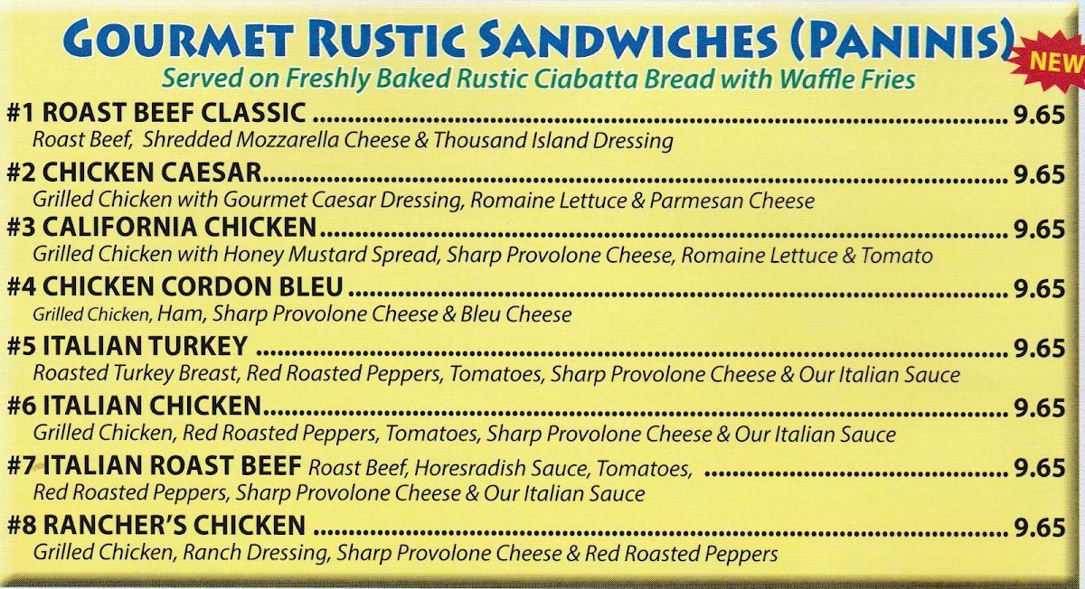 Menu at Gus's Pizzeria Woodstown, Inc., Woodstown
