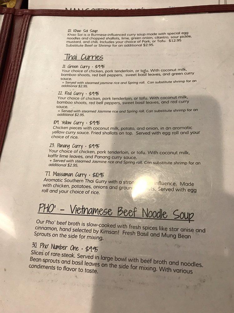 Menu at Mango Tree Cafe, Enid