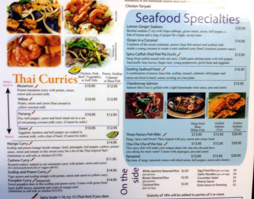 Menu at Blue Mango restaurant, San Jose, 635 Coleman Ave