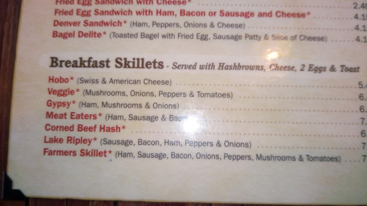 Menu at Lake Ripley Family Restaurant, Cambridge