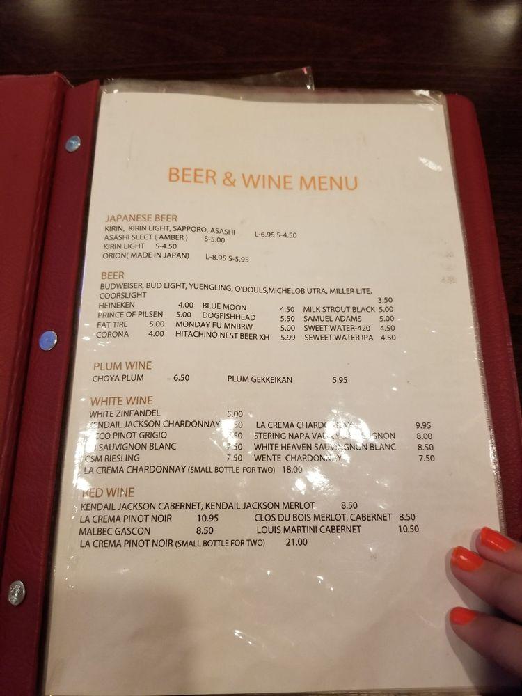 Menu at Nagoya Sushi And Hibachi restaurant, Roswell, 910 Marietta Hwy