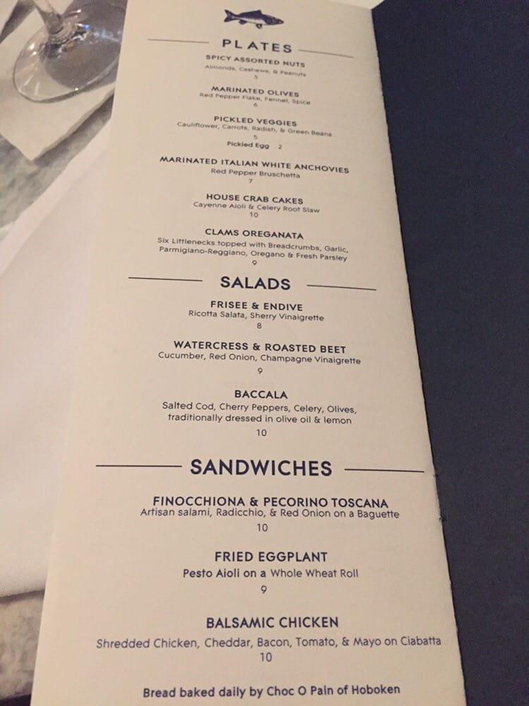 Menu at Stingray Lounge pub & bar, Hoboken