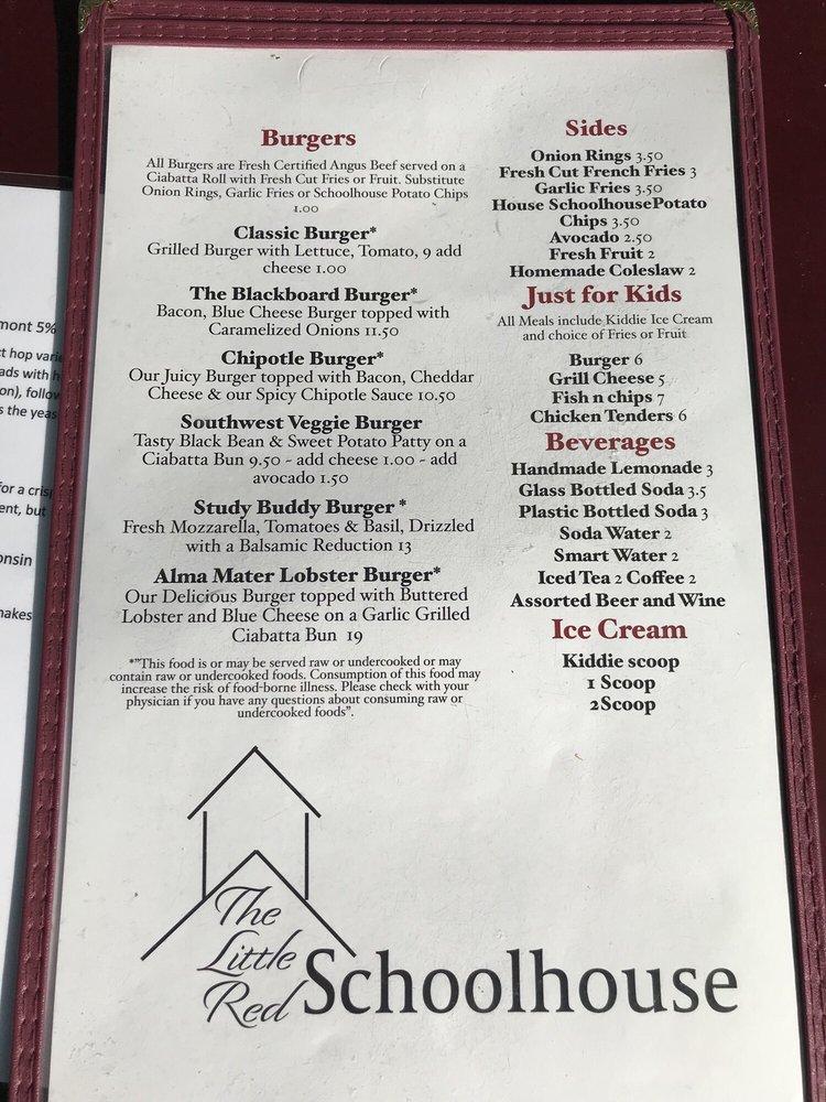 Menu at The Little Red Schoolhouse, LLC restaurant, Campton