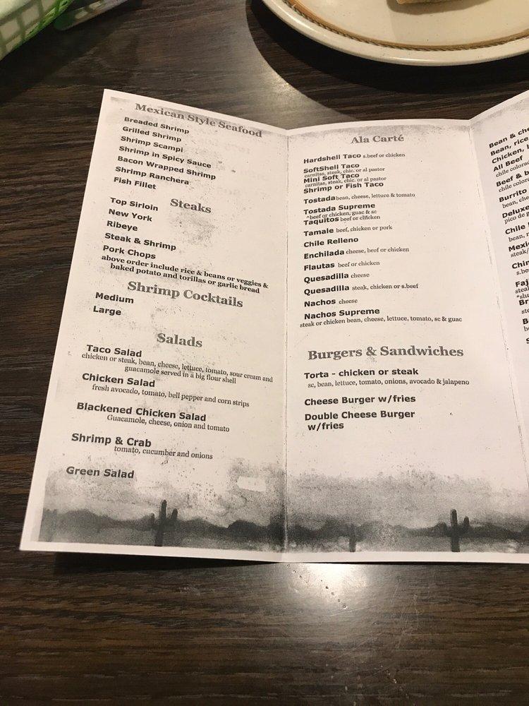 Menu at Ticos Tacos restaurant, Simi Valley, E Los Angeles Ave