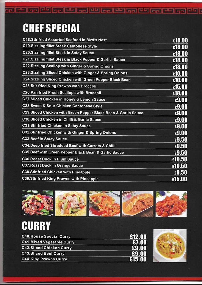 Menu at Green Mango restaurant, Elgin