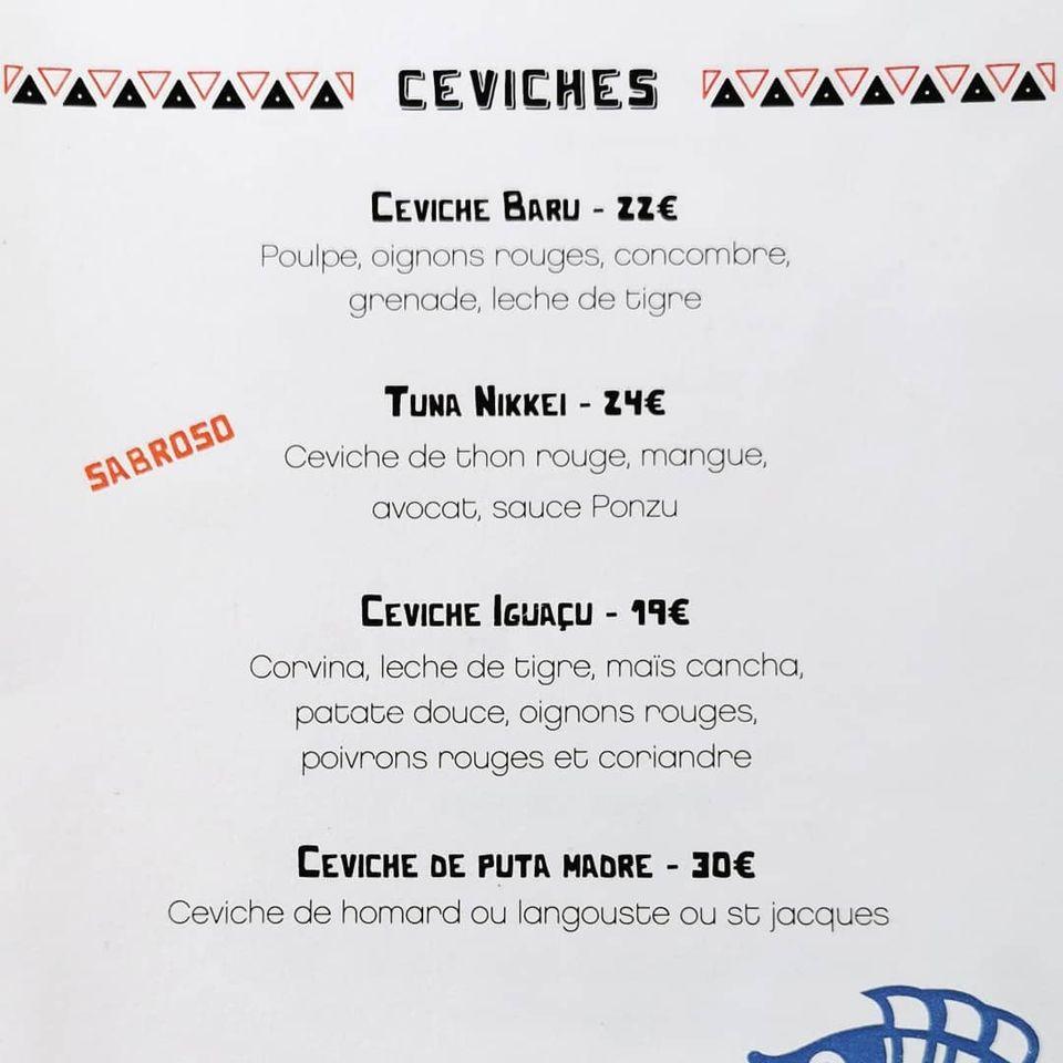 Menu at Inti restaurant, Marseille, 18 Pl. aux Huiles