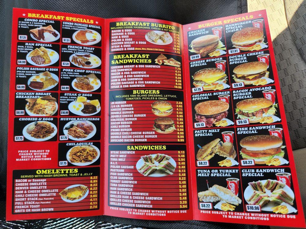 Menu at Primo Burgers restaurant, Los Angeles, S Western Ave