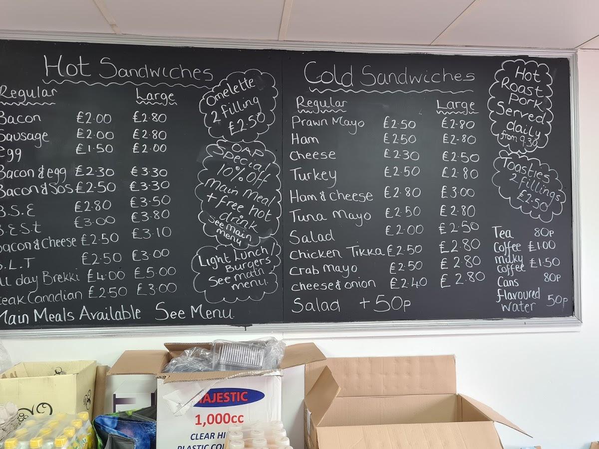 Menu at Golden Griddle cafe, Sheffield
