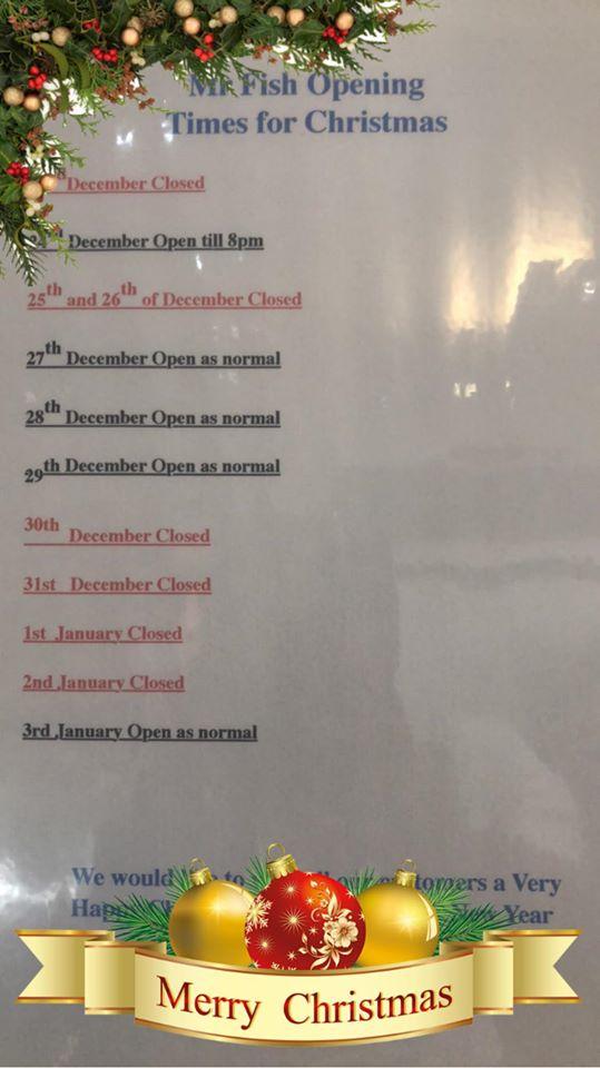 Menu at Mr Fish Galleywood restaurant, Chelmsford, 51 Watchouse Rd