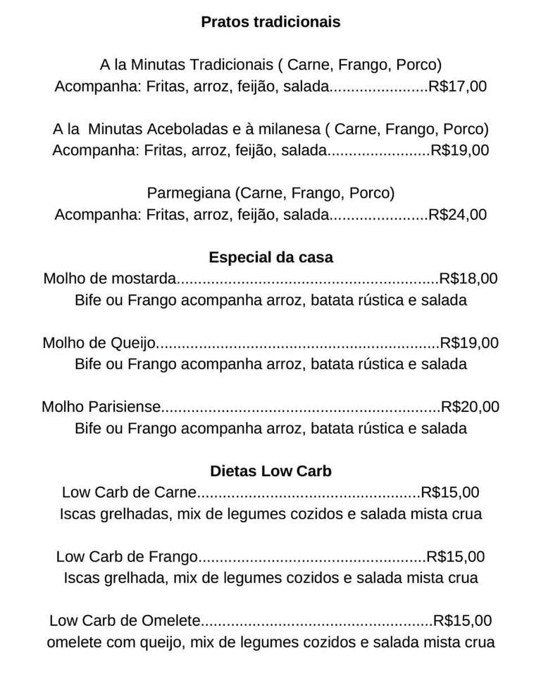 Menu at O Chef Bistrô restaurant, Canoas, R. Pirapó