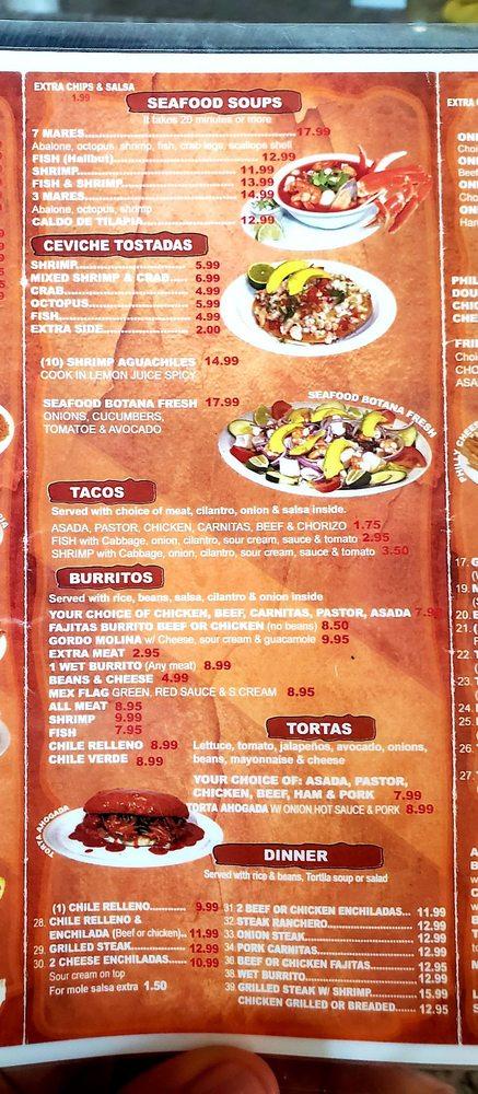 Menu at El Rancho Mexican Restaurant, Moreno Valley, Perris Blvd