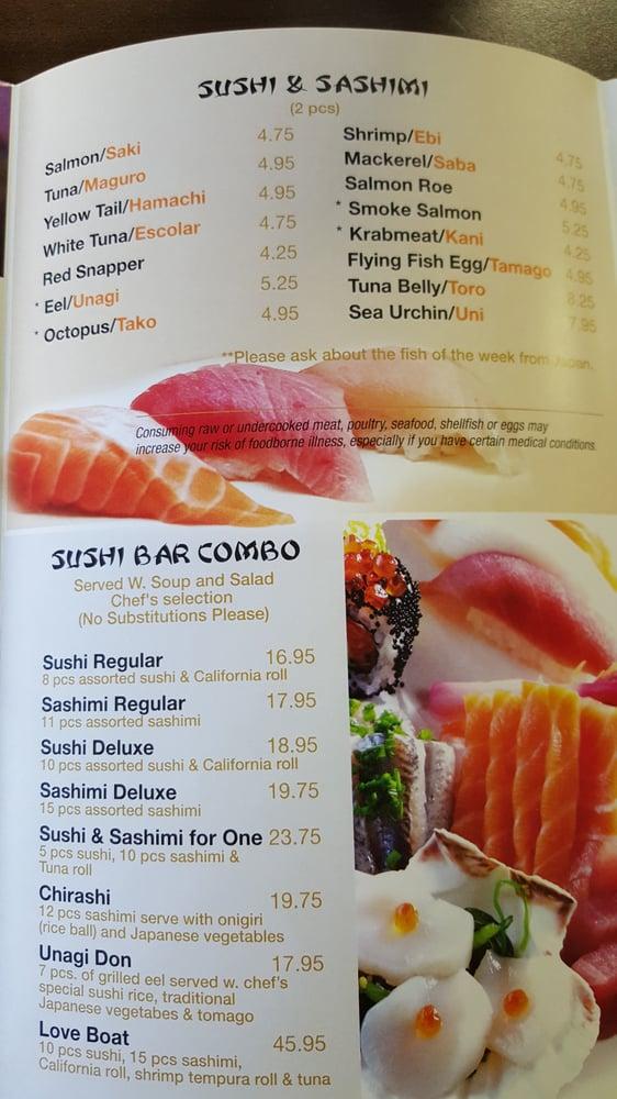 Menu at EDO Sushi restaurant, Ocala