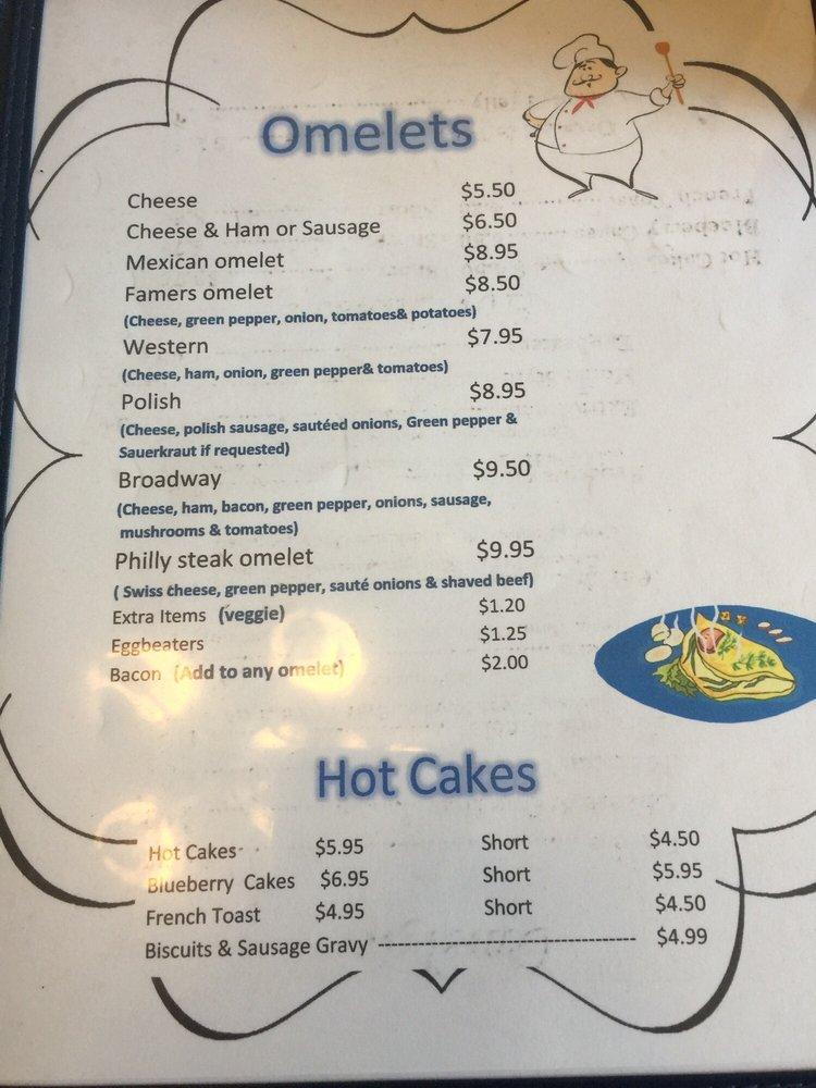 Menu at Ole Tyme Broadway restaurant, Bay City