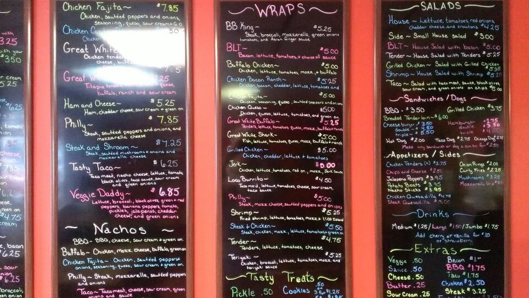 Carta de comida rápida Spud Hut, Princeton