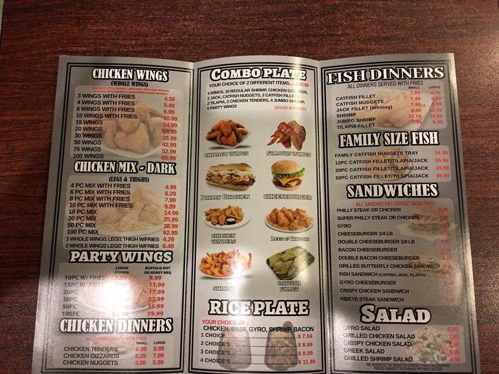 Menu at Chicago Fish Chicken grill restaurant, University City