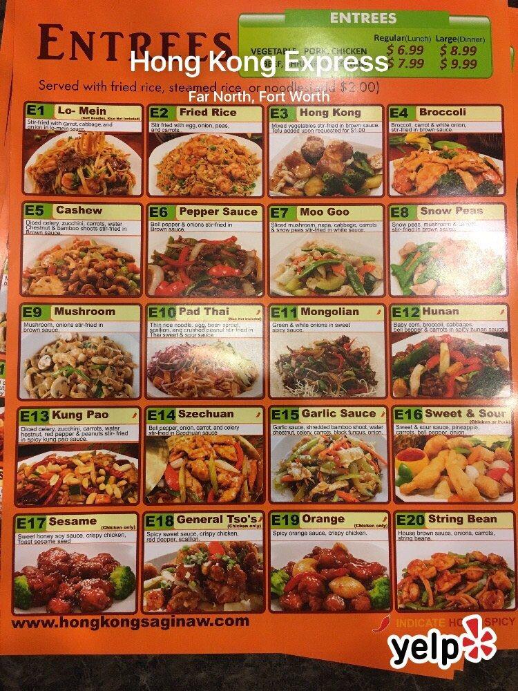 Menu at Hong Kong Express restaurant, Fort Worth, 900 N Blue Mound Rd #120