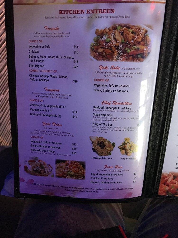 Menu at Sakura Japanese House restaurant, Las Cruces