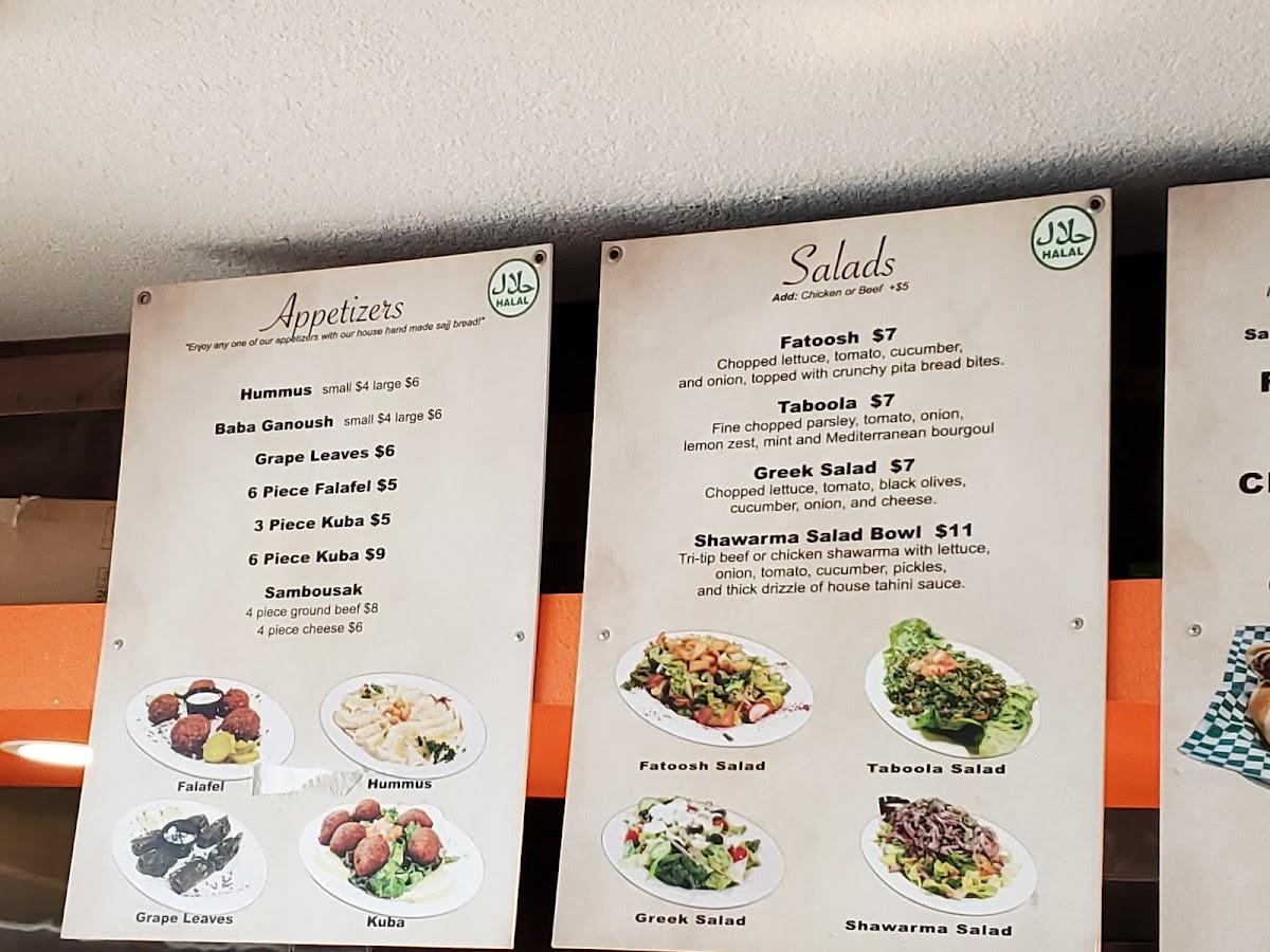 Menu at Shawarma House restaurant, Garden Grove