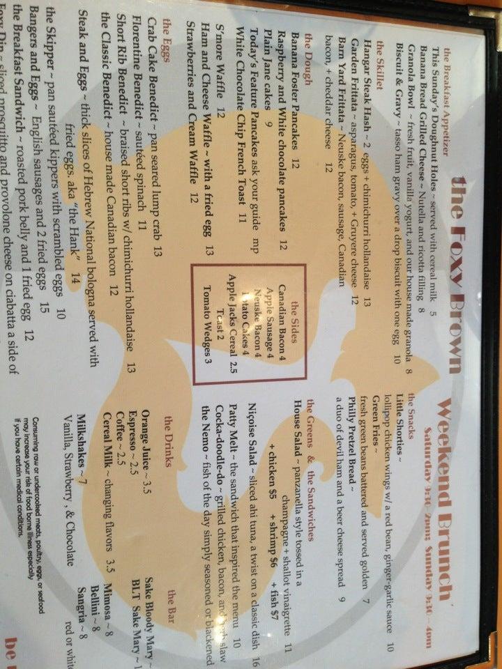 Menu at The Foxy Brown pub & bar, Fort Lauderdale, 723 East Broward Blvd