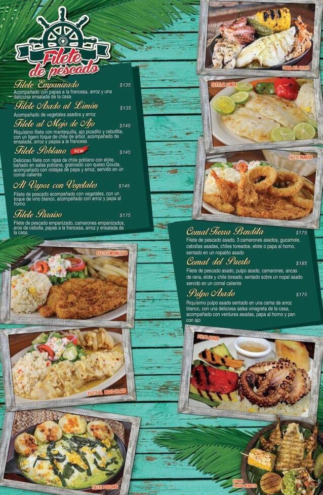 Menu at Tierra Bendita restaurant, Ciudad Acuña