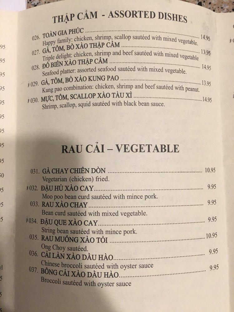 Menu at A Dong Vietnamese & Chinese Restaurant @Forum, Selma, Agora Pkwy