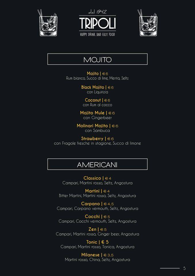 Carta del pub y bar Il Tripoli 2.0 che fu, Arsiero