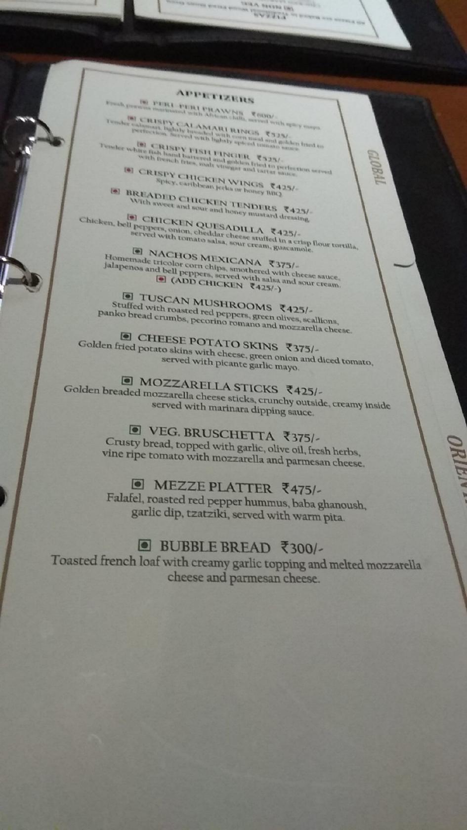 Menu at Cafe Rendezvous, New Delhi, T-540