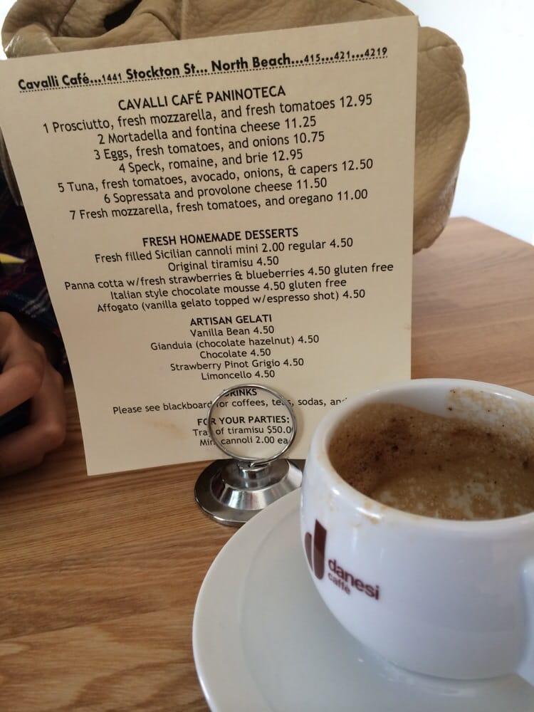 Menu at Cavalli Cafe, San Francisco