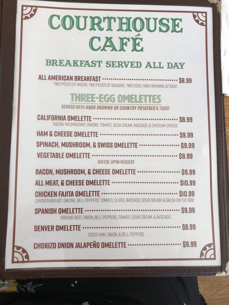 Menu at Courthouse Café cafe, Susanville, Main St