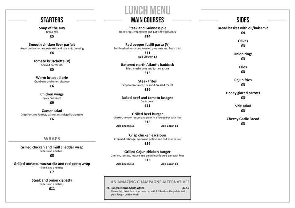 Menu at Bar Grill Restaurant, Stepps