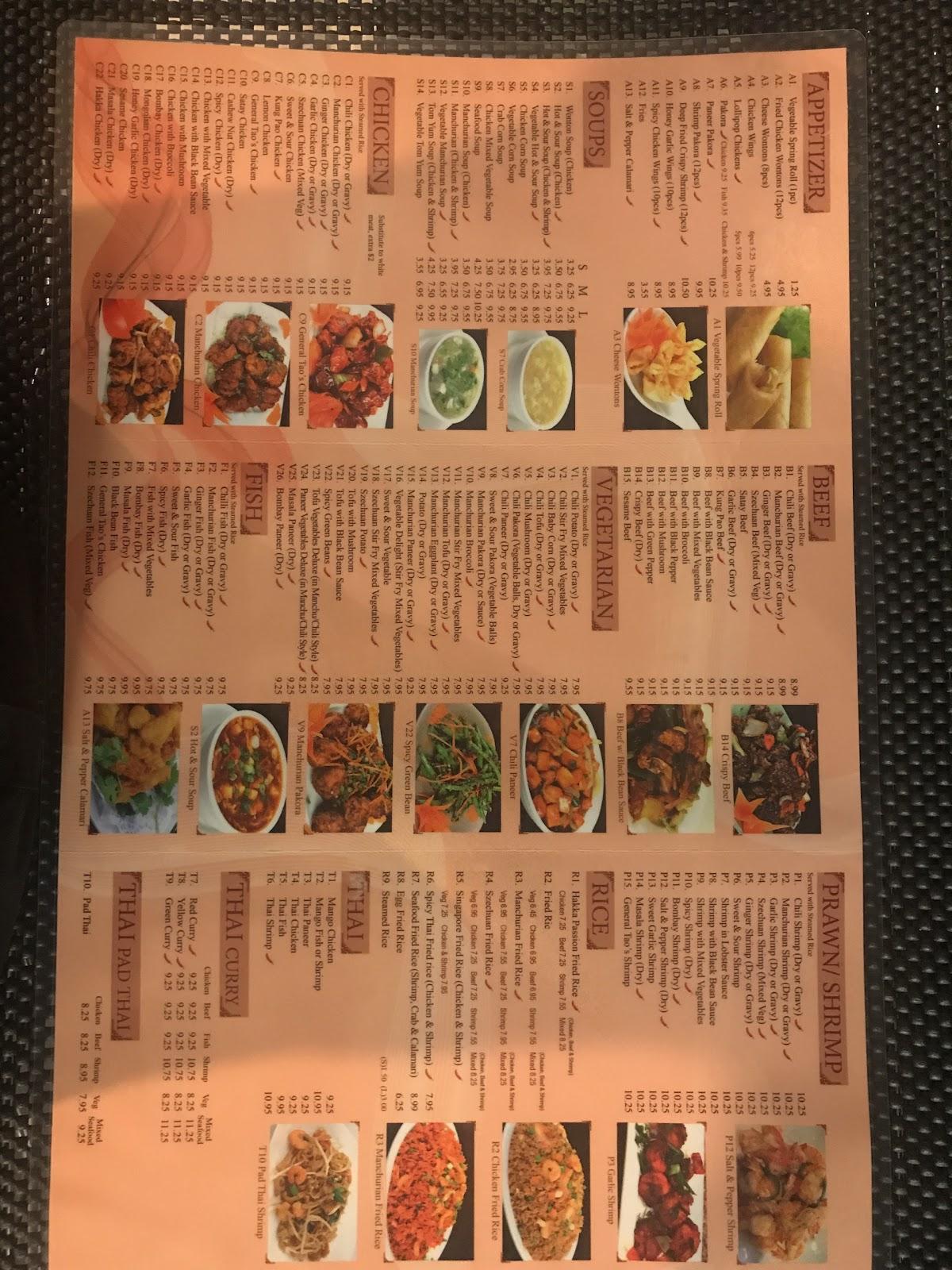 Menu at Hakka Passion restaurant, Ajax