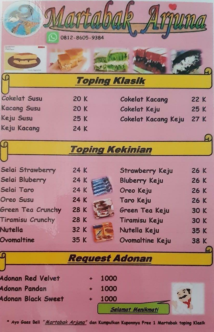 Menu at MARTABAK ARJUNA restaurant, Depok