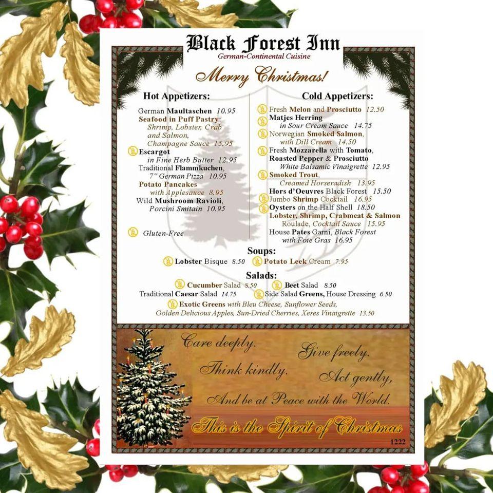 Menu at Black Forest Inn pub & bar, Stanhope